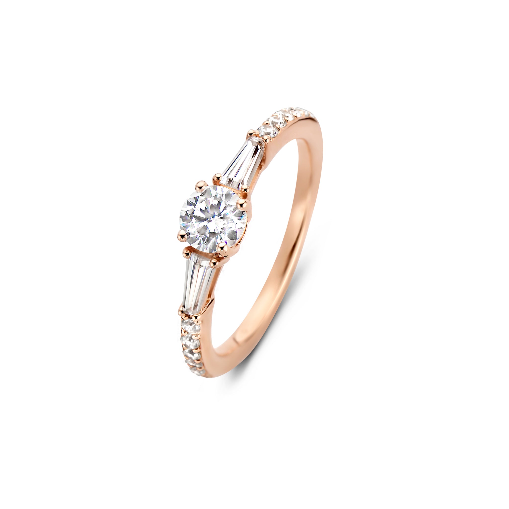 Imperial ring- sterlingsølv rosa forgyldt - zirkonia